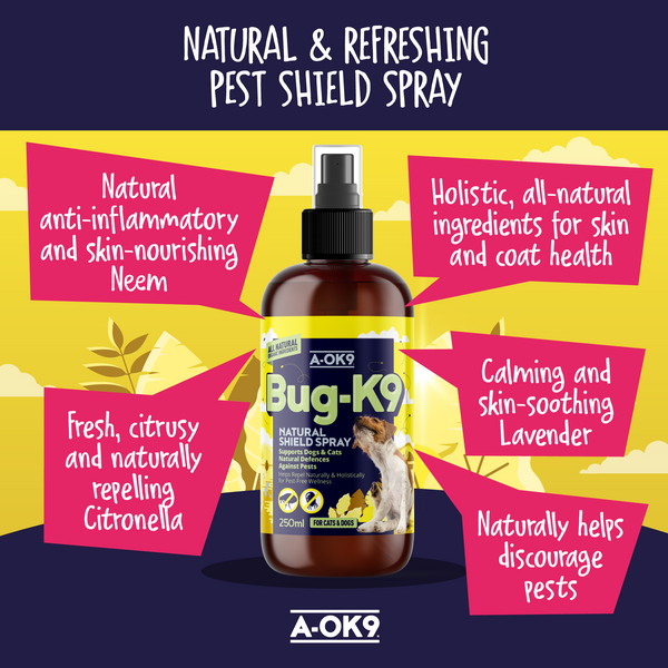 Bug-K9 Natural Shield Spray - Bug Spray for Dogs | A-OK9