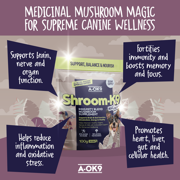 Shroom-K9 Max Strength - Turkey Tail Mushroom For Dogs | A-OK9